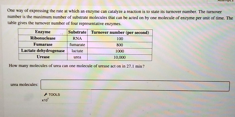 one way of expressing the rate at which an enzyme can catalyze reaction ...