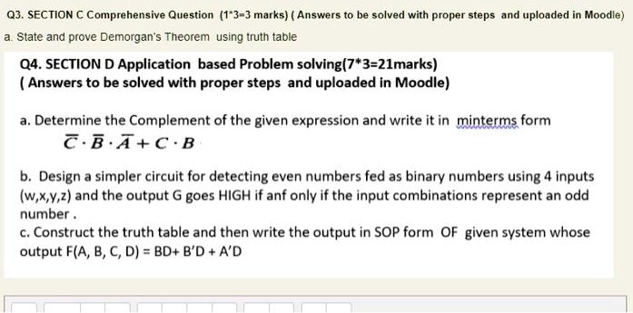SOLVED: 03. SECTION € Comprehensive Question (1*3=3 marks) Answers to ... SOLVED: 03. SECTION € Comprehensive Question (1*3=3 marks) Answers to ...