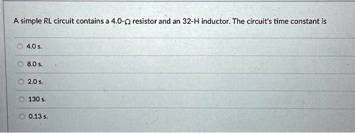 Solved A Simple Rl Circuit Contains A 4 0 Ω Resistor And A 32 H