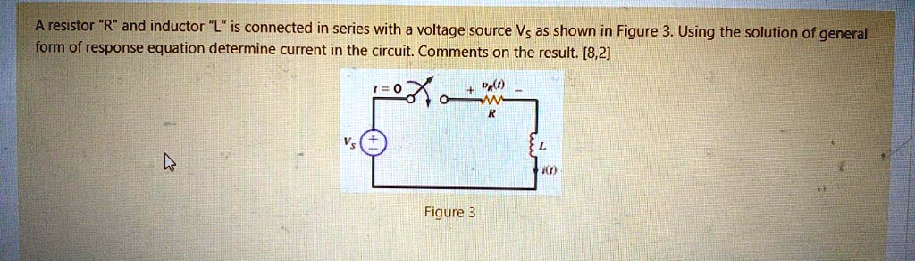 A resistor "R" and inductor "L" is connected in series with a voltage source Vs as shown in ...