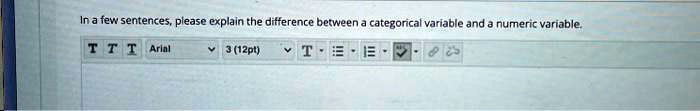 In a few sentences, please explain the difference between a categorical ...
