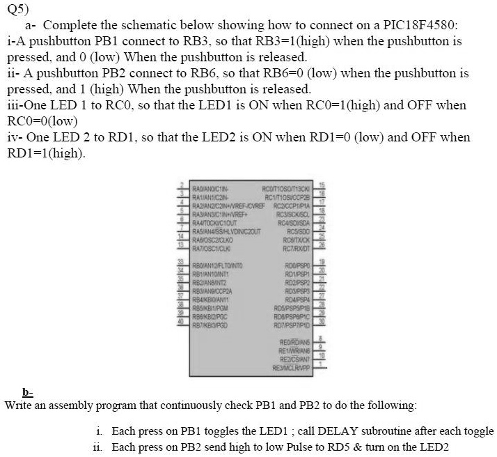 SOLVED: Q5) a-Complete the schematic below showing how to connect a ...