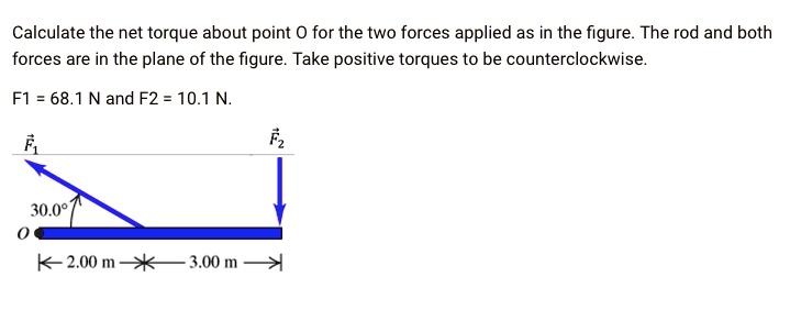 calculate the net torque about point 0 for the two forces applied as in ...