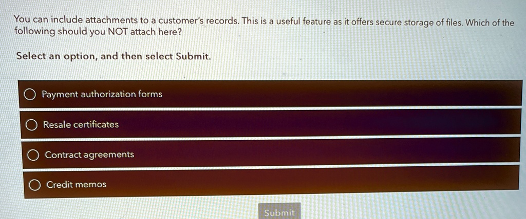 You can include attachments to a customer's records. This is a useful ...