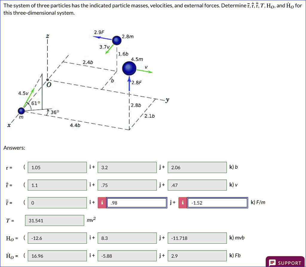 SOLVED: The system of three particles has the indicated particle masses ...
