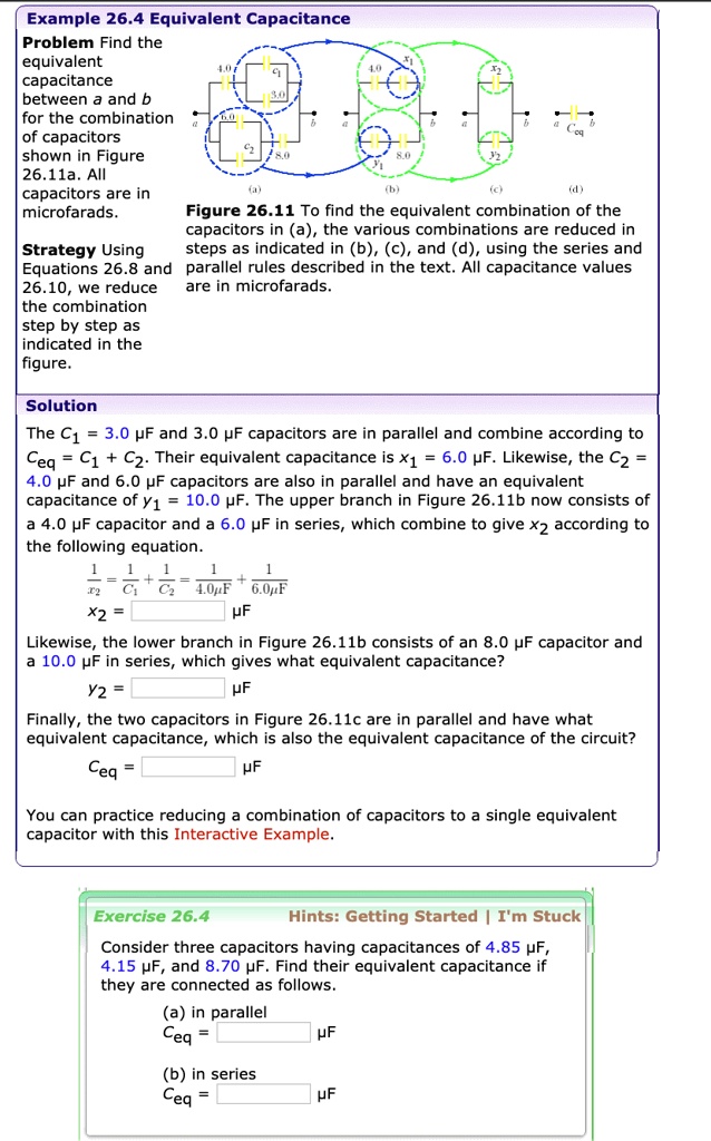 Example 26.4: Equivalent Capacitance Problem Find the equivalent ...