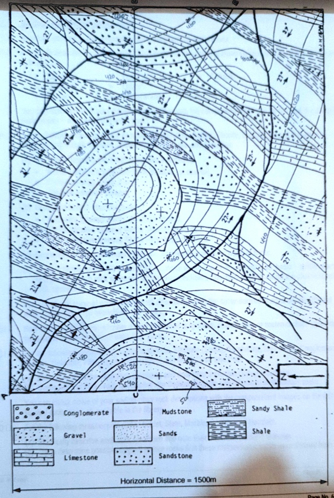 SOLVED: The geological map shows outcrops of uniformly dipping strata ...