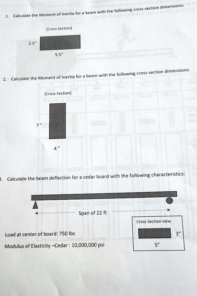 SOLVED: 'could I please get help with this cross-section dimensions: beam with the following ...