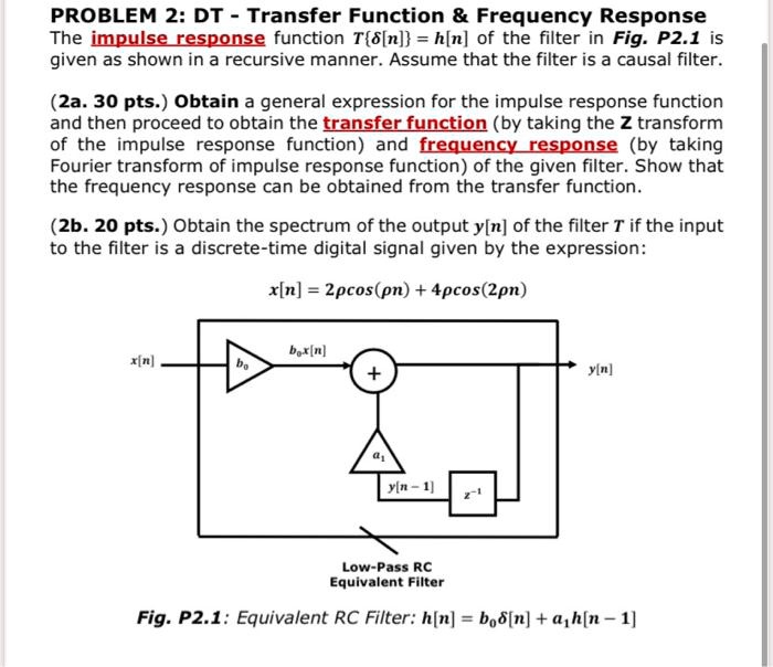 SOLVED: PROBLEM 2: DT Transfer Function Frequency Response The impulse ... SOLVED: PROBLEM 2: DT Transfer Function Frequency Response The impulse ...