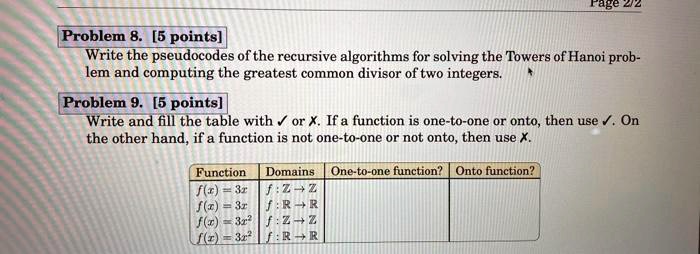 Solved Problem 8 5 Points Write The Pseudocode Of The Recursive 6626