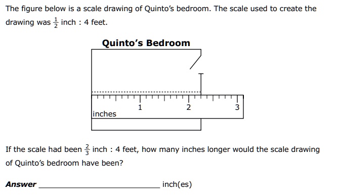 the figure below is scale drawing of quintos bedroom the scale used to ...