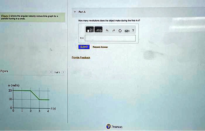 (Figure 1) shows the angular-velocity-versus-time graph for a particle moving in a circle. Part ...