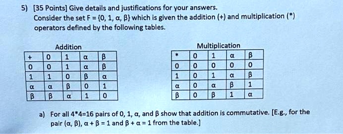 SOLVED: 5)[35 Points] Give details and justifications for your answers ...