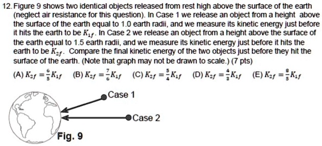 SOLVED: Figure 9 shows two identical objects released from rest high above the surface of the ...