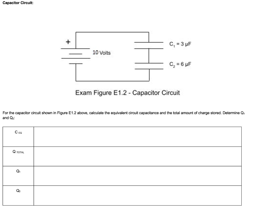 capacitor circuit c3uf 10 voits cz 6 pf exam figure e12 capacitor circuit for the capacitor ...