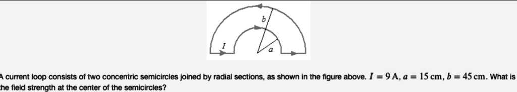 fig current loop consists of two concentric semicircles joined by radial sectionsas shown in the ...