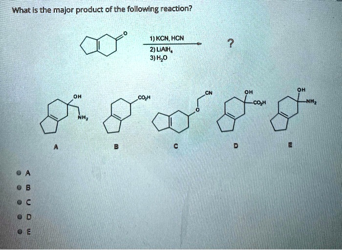 SOLVED: What is the major product of the following reaction? 1) KCN ...