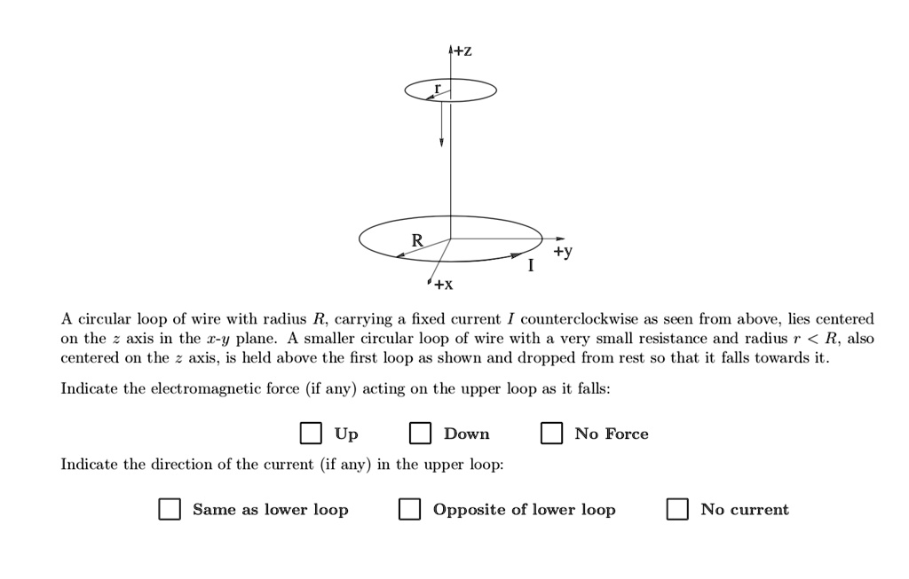 a circular loop of wire with radius r carrying a fixed current counterclockwise as seen from ...