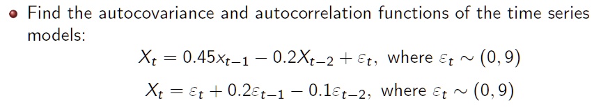 Solved Find The Autocovariance And Autocorrelation Functions Of The