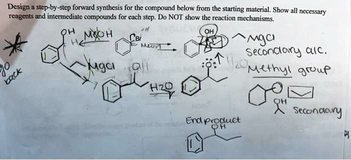 design step by stcp forward synthesis for the compound below from the ...