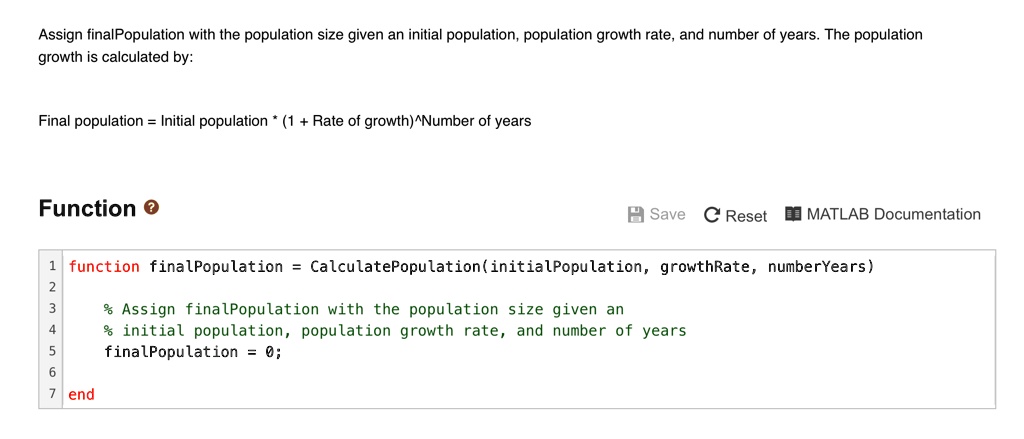 Assign finalPopulation with the population size given an initial ...