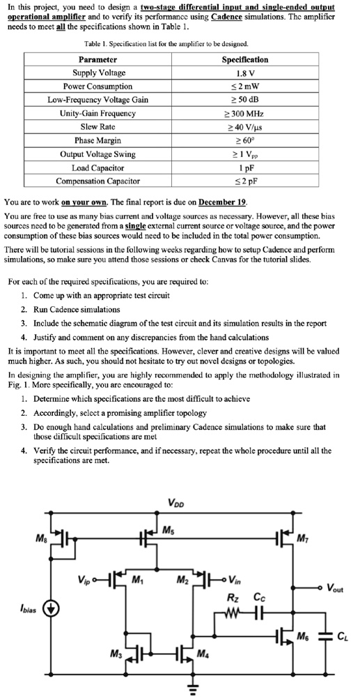 in this project you need to design a two stage differential input and ...
