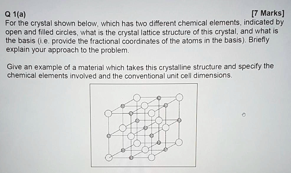 SOLVED: Q 1(a) [7 Marks] For the crystal shown below; which has two ...