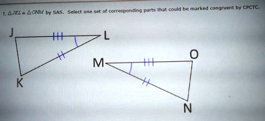 SOLVED: Set of corresponding parts that could be marked congruent by ...