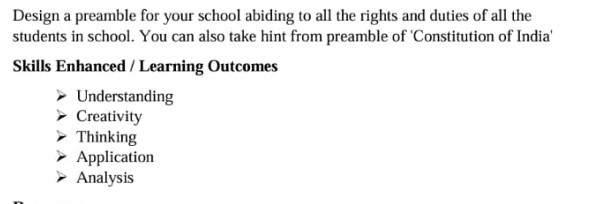 design a preamble for your school abiding to all the rights and duties ...