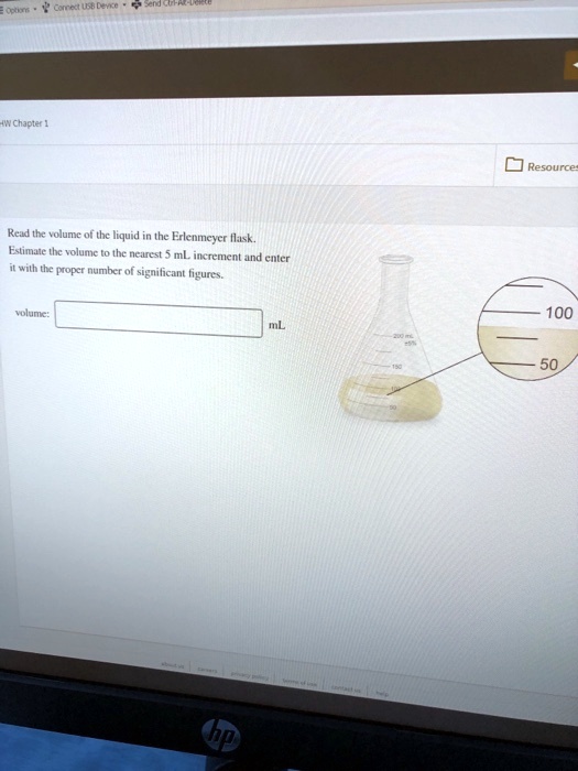 Read the volume of the liquid in the Erlenmeyer flask. Estimate the ...