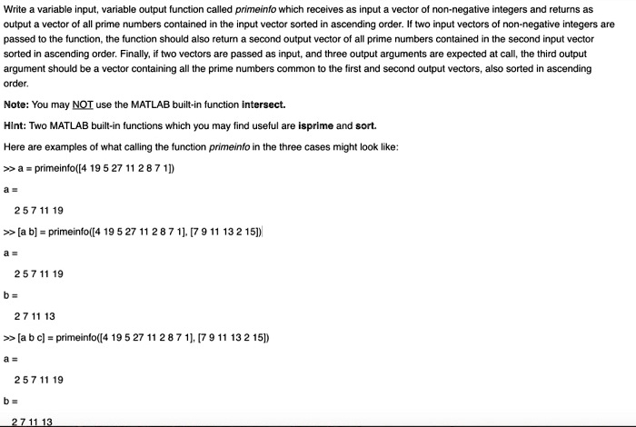 Solved Write A Variable Input Variable Output Function Called 1185