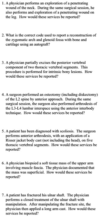 1 a physician performs an exploration of a penetrating wound of the ...