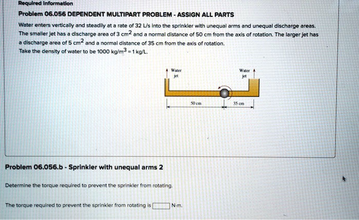 SOLVED: Required Information Problem OG.056 DEPENDENT MULTIPART PROBLEM - ASSIGN ALL PARTS Water ...