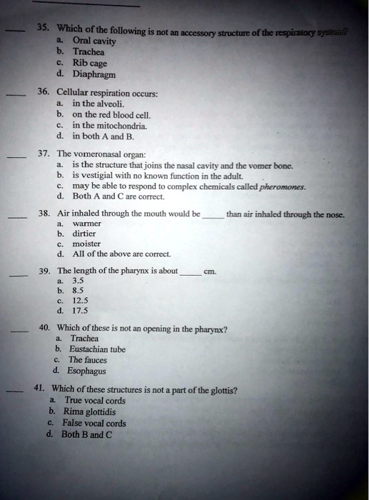 35. Which of the following is not an accessory structure of the ...