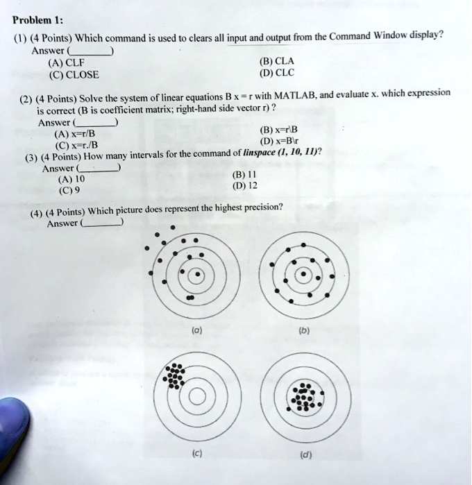 Solved Problem 1 1 4 Points Which Command Is Used To Clear All Input And Output From The