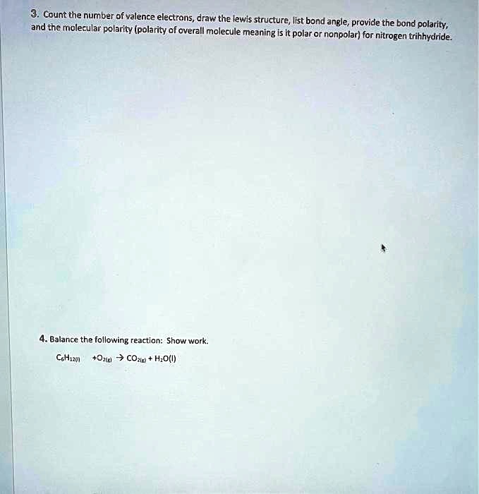 3. Count the number of valence electrons, draw the lewis structure ...