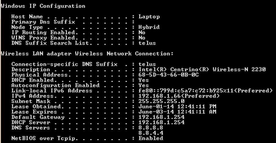 SOLVED: (a) What is the MAC address of this computer's Wireless LAN ...