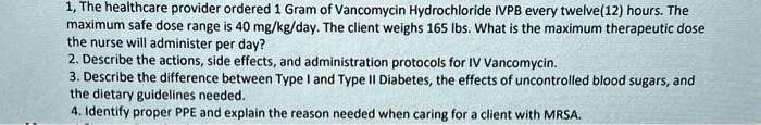 texts 1 the healthcare provider ordered 1 gram of vancomycin ...