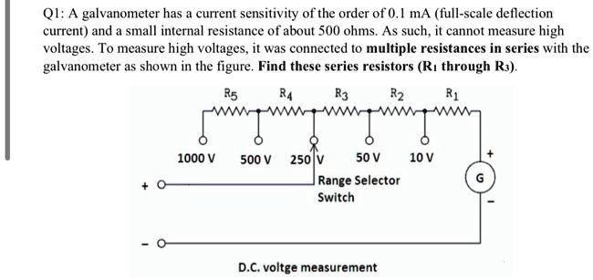 Q1: A galvanometer has a current sensitivity of the order of 0.1 mA ...