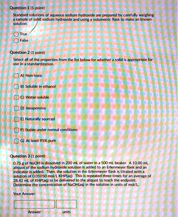 SOLVED: Question (1 point) Standard solutions of aqueous sodium ... SOLVED: Question (1 point) Standard solutions of aqueous sodium ...