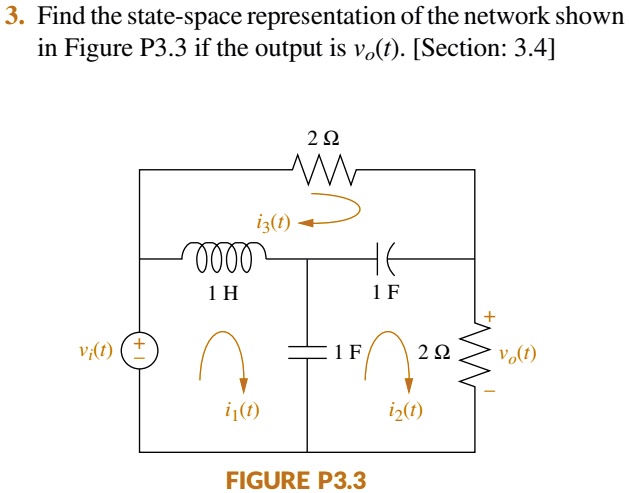 3 Find The State Space Representation Of The Network Shown In Figure