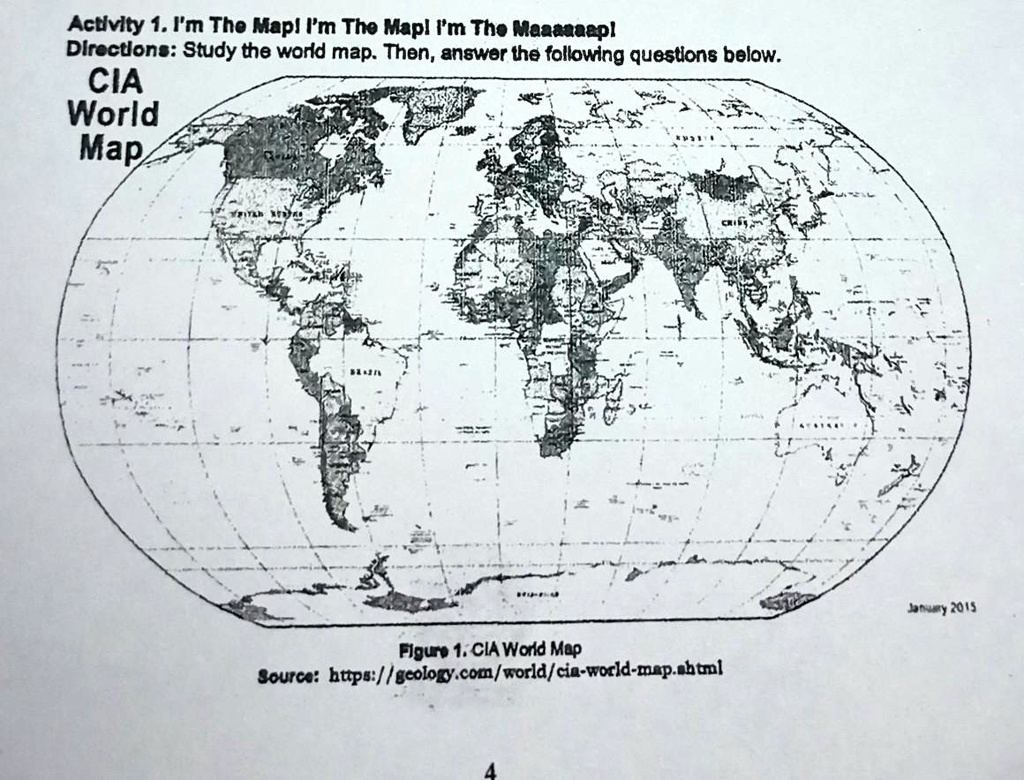 Activity 1. I'm The Map! I'm The Map! I'm The Maaaaaap! Directions ...