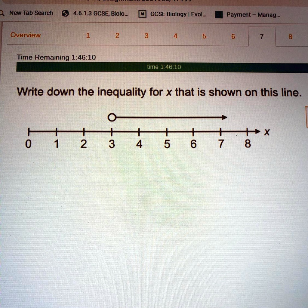 [GET ANSWER] Write down the inequality for x that is shown on this line. + + + + + + + + x 0 1 2 ...