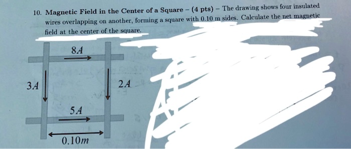 SOLVED: (4 pts) The drawing shows four insulated Magnetic Field in the ...