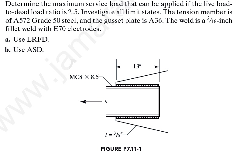 SOLVED: 'Refer to AISC Manual Only Part a) Use LRFD - use A36 Channel ...