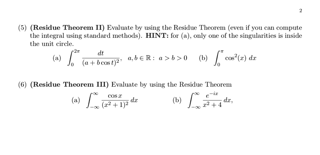 Solved Residue Theorem Ii Evaluate By Using The Residue Theorem Even If You Can Compute The