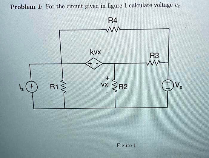 Problem 1: For the circuit given in figure 1 calculate voltage vx Is R1 S kvx +- R4 + vx R3 + R2 ...
