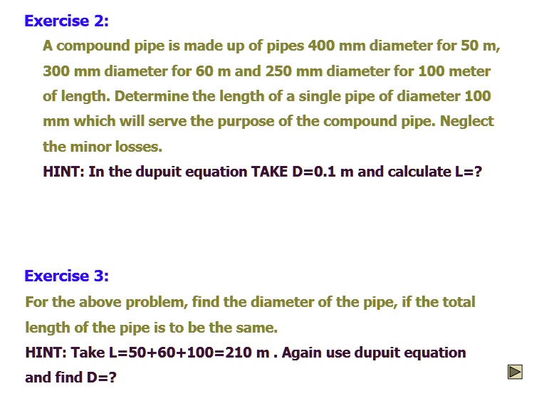 SOLVED: Exercise 2: A compound pipe is made up of pipes 400 mm in ...