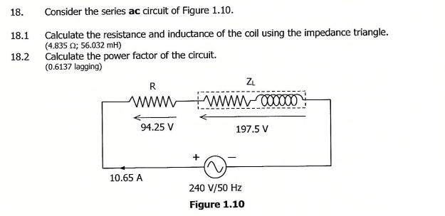 texts 18 consider the series ac circuit of figure 110 181 calculate the ...