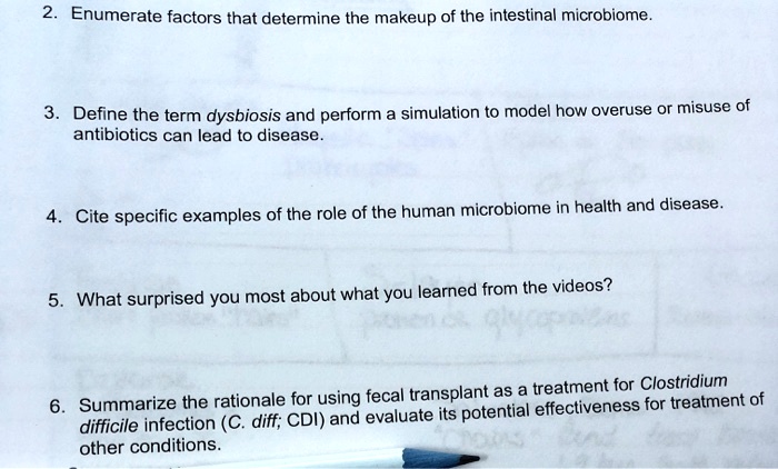 2. Enumerate factors that determine the makeup of the intestinal ...